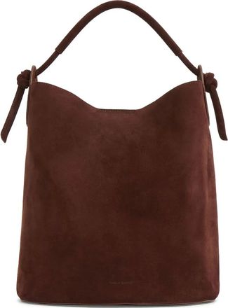 Mansur Gavriel Wildleder-Beuteltasche mit Knoten - Braun