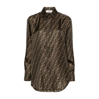 Fendi Damen, Blusen & Hemden, Braun, 2XSGr&ouml;&szlig;e