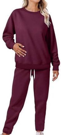 Generic Surv&ecirc;tement pour femme - 2 pi&egrave;ces - Surv&ecirc;tement de loisirs - Manches longues - Tenue de maison - Ensemble de v&ecirc;tements de sport pour femme - Jogging d