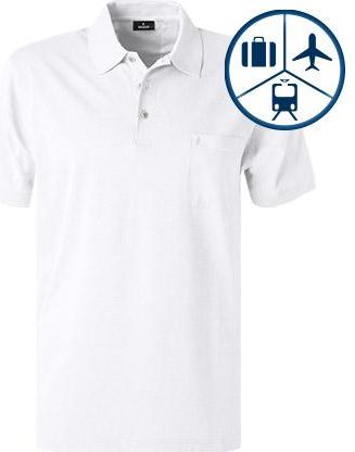 Ragman Herren Polo-Shirt weiß Baumwoll-Jersey