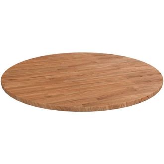 vidaXL Dessus de table rond Marron clair Ø70x1,5 cm Bois chêne traité