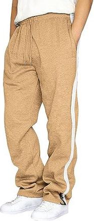 Generic Pantalon de sport pour homme - Long - En coton l&eacute;ger - Pantalon de jogging - Confortable - Baggy droit - Avec cordon de serrage et poches - Pantalon d
