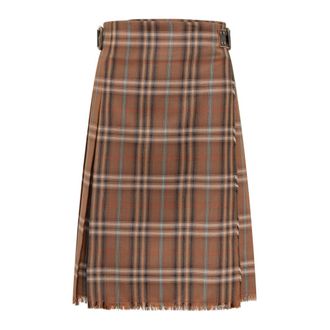 Burberry Femme, Jupes, Multicolore, Taille: 32 FR Buckled Pleated Midi Skirt