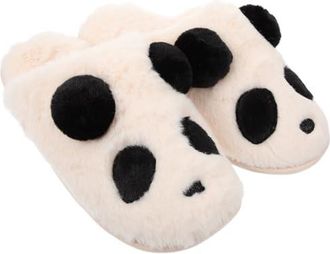 BESPORTBLE Pantoufles Fourr&eacute;es en Peluche pour Femmes Taille 37-38 Pantoufles Chaudes DInt&eacute;rieur Motif Panda Mignon Chaussures Moelleuses et Confortables pour Ma
