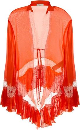 Blumarine Femme, Blouses et Chemises, Orange, Taille: 38 FR Chemisier en mousseline