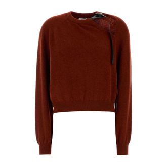 Ferragamo Rundhals-Pullover mit Cut-Out-Detail - - Knitwear - Damen - Rot - M