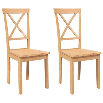 vidaXL Sedie Da Pranzo 2 Pz In Legno Massello Di Hevea - Vidaxl
