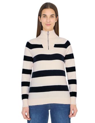 Cecil Gestreifter Pullover universal Blue XXL