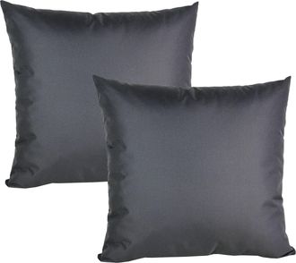 JACK 2er Set Outdoor Kissenhülle Kissenbezug 50x50cm Wasserfest Sitzkissen Lounge Kissen Garten Stuhl Lotus Effekt, Farbe:Anthrazit