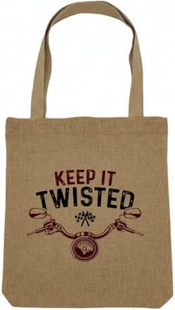 Fabulous Sac Shopping Tote Bag Aspect Lin - Keep It Twisted Motorcycle Big Bike Old Bike Cafe Racer - Sac de Courses Toile Epaisse 360g Beige Naturel Cabas Por