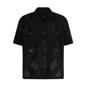 John Richmond Kurz&auml;rmeliges Hemd mit Dekor-Motiv - - Shirts - Herren - Schwarzk - 2XL