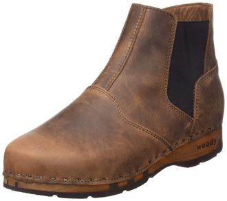 Woody Herren Louis Stiefelette, Fettleder, Tabak, 45 EU