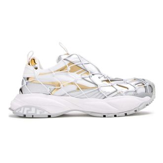 Versace Wei&szlig;e Silber Gold Sneaker - - Shoes - Damen - Wei&szlig; - 36 EU