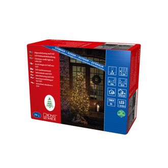 Konstsmide LED Baummantel 6 Str&auml;nge &agrave; 45 gefrostete Dioden, Strangverdoppelung von 6 auf 12 Str&auml;nge nach 90cm, 8h Timer, 270 warm wei&szlig;e Dioden, 9V Au&szlig;entrafo (IP