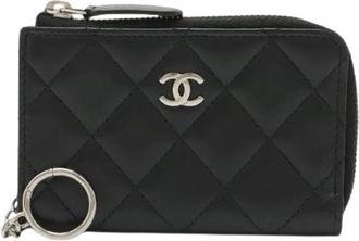 Chanel Porte-monnaie Matelass&eacute; en Agneau Pre-owned - Femme - Pre-owned - Noir - Taille: ONE Size