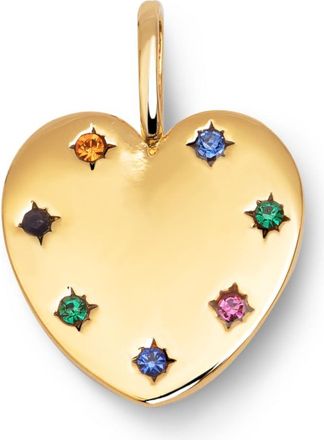 Singularu Glam Heart Charm. Messing mit 18 Kt Vergoldeter Beschichtung und Zirkonia. Schmuck für Damen