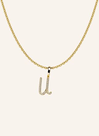 Cada Cada Kette Tiny Diamond Letter U gold