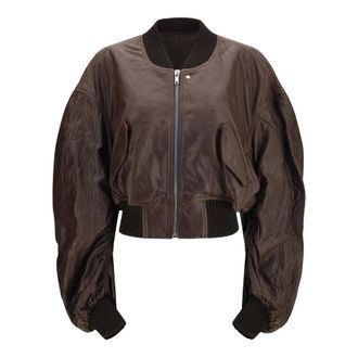 Rick Owens Bomber en cuir court - Femme - Vestes - Brun - Taille: 38 FR