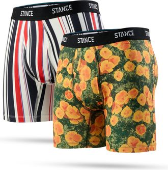 Stance Good Times Boxer Brief - Polyblend - Mid Support - 2 Pack (Multi, Medium)