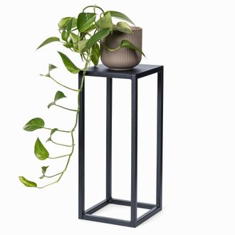 Lamofootwear Manufaktur Blumenständer Anthrazit aus Metall 48cm | Pflanzensäule für Innenräume - Wohnzimmer, Schlafzimmer | Blumenständer modern zur Hochzeit, Sock