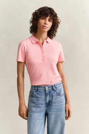 GANT Damen Slim Fit Archive Shield Piqu&eacute; Poloshirt (XXXL) APRICOT Rosa