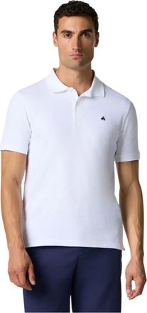 Brooks Brothers Homme, Tops, Blanc, Taille: S Polo en Piqu&eacute; de Coton
