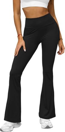 OZONEE Damen Schlag Leggings Schlaghose Flared Leggins Bootcut Yoga Yogahose Lang Sportleggings Baumwolle Blickdicht High Waist H&uuml;fthoch Hohe Taille 777/1776