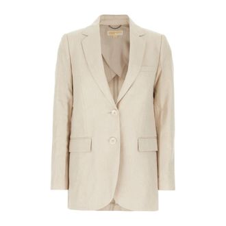 Michael Kors Blazer aus Leinen- und Baumwolltwill - - Jackets - Damen - Beige - 3XS