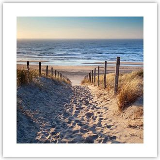 Arttor Poster ohne Rahmen Meer Strand Düne Deko 40x40cm Wandposter Art Prints Wandbilder Dekoration Wohnzimmer Schlafzimmer Küche Wanddeko Bild Wand Kunstdru