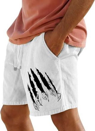 Generic Short d&eacute;t&eacute; pour homme - S&eacute;chage rapide - Hawa&iuml;en - Short de bain avec poches - Short de bain de plage pour homme, blanc, 6XL