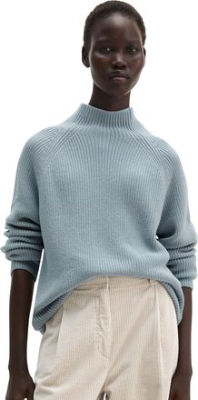 Marc O'Polo Strickpullover MARC OPOLO aus Organic Cotton, Damen, Gr. XXL, blau (glacial blau), Obermaterial: 100% Baumwolle, unifarben, Pullover Strickpullover, T