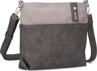 zwei Damen Umhängetasche JANA J8 Crossbody Bag 3 Liter Bicolor Handtasche im Canvas-Stil, weiches Kunstleder, ideal für den Alltag, inkl. 2 abnehmbare Schu
