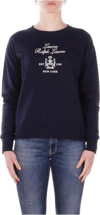 Ralph Lauren Femme, Sweatshirts et sweats &agrave; capuche, Bleu, Taille: 40 FR Lauren Logo Sweater