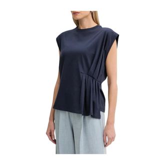 Twinset Femme, Tops, Bleu, Taille: 40 FR T-shirt sans manches &agrave; col rond
