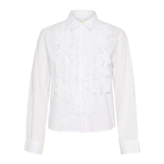 Part Two Wei&szlig;e R&uuml;schenbluse - - Blouses & Shirts - Damen - Wei&szlig; - 2XL