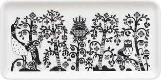 iittala Taika rechteckiger Teller aus Vitroporzellan, in der Farbe Schwarz/Weiß Größe: 12x24x1,9cm, 1070932