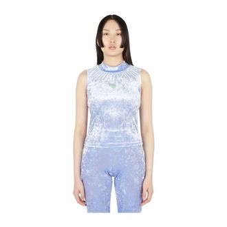P.A.M. P.a.m., Femme, Tops, Violet, Taille: 42 FR Velours Mock Neck D&eacute;bardeur