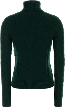 Polo Ralph Lauren Womens Bottle Green Wool Blend Sweater Collegegreen Exterior: Cashmere Maglieria