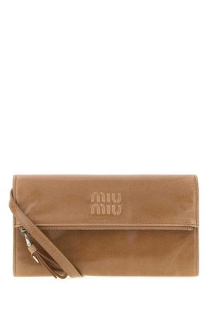 Miu Miu Leather Pouch Wallet - Beige