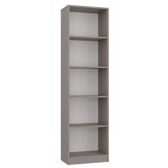 Onyx kaffi - Bibliothèque style scandinave salon - 50x30x181 - 5 tablettes - Étagère à livres - Gris