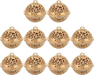 Cabilock 10st&uuml;cke Glocken Hohl Galvanisiert f&uuml;r DIY Basteln Deko Zuhause Weihnachten Hochzeit Haustier