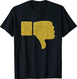 SunFrot Dislike Ablehnen, Goldener Thumbs down Vintage-Symbol T-Shirt