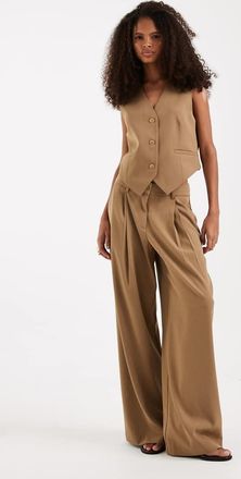 Vero Moda Pantalon large habill&eacute; densemble &agrave; assortir - Beige-Neutre