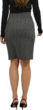 Kaffe Damen Womens Pencil Skirt Above Knee Length Slim Fit High Waisted Elastic Waist Rock, Black/Chalk Mini Check