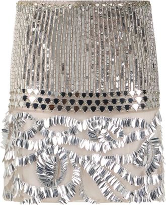 Alberta Ferretti Femme, Jupes, Gris, Taille: 38 FR Jupe &Eacute;l&eacute;gante &agrave; Sequins