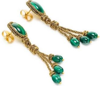 Aurélie Bidermann Miki Ohrringe in Malachit - Grün