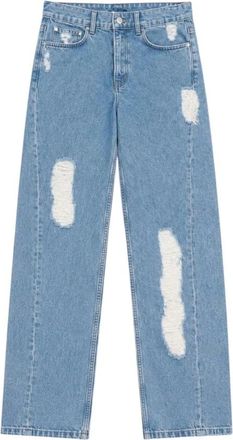 Moschino Femme, Jeans, Bleu, Taille: W28 Wide Leg Destroyed Jeans