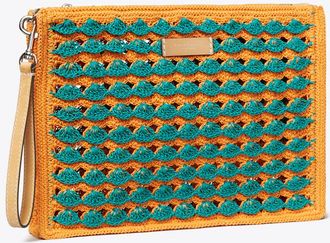 Tory Burch Damen Hand-Crocheted Pouch