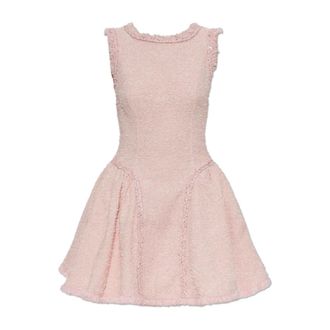 Self Portrait Tweedkleid mit Lurexfaden und Pailletten - - Dresses - Damen - Rosa - S