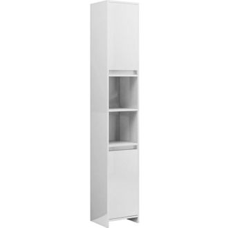 vidaXL Badezimmerschrank Hochglanz-Wei&szlig; 30x30x183,5 cm Holzwerkstoff - Vidaxl